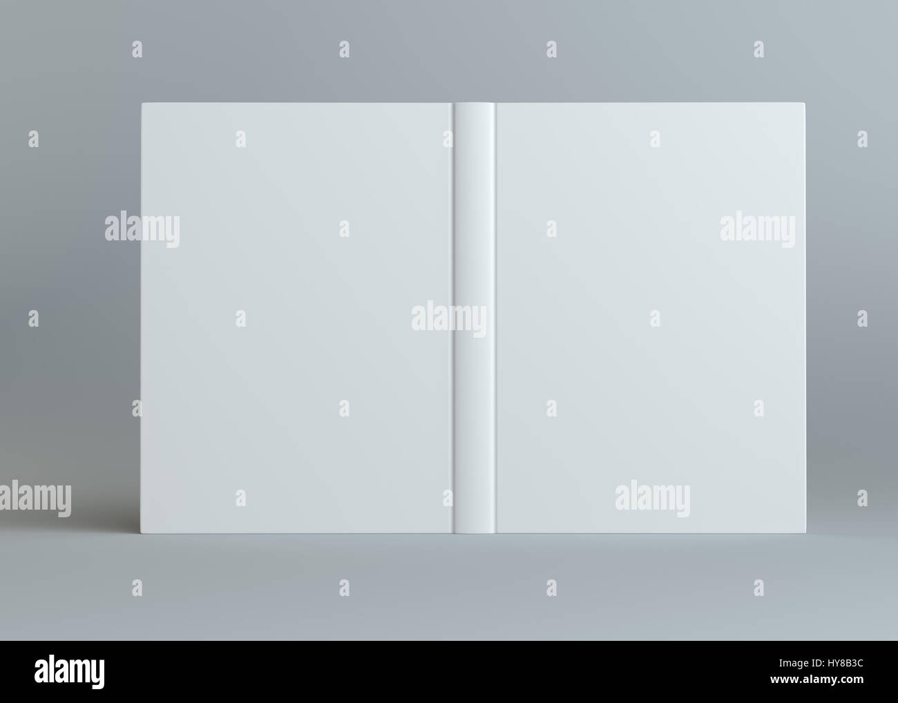 White empty open book on gray background Stock Photo - Alamy