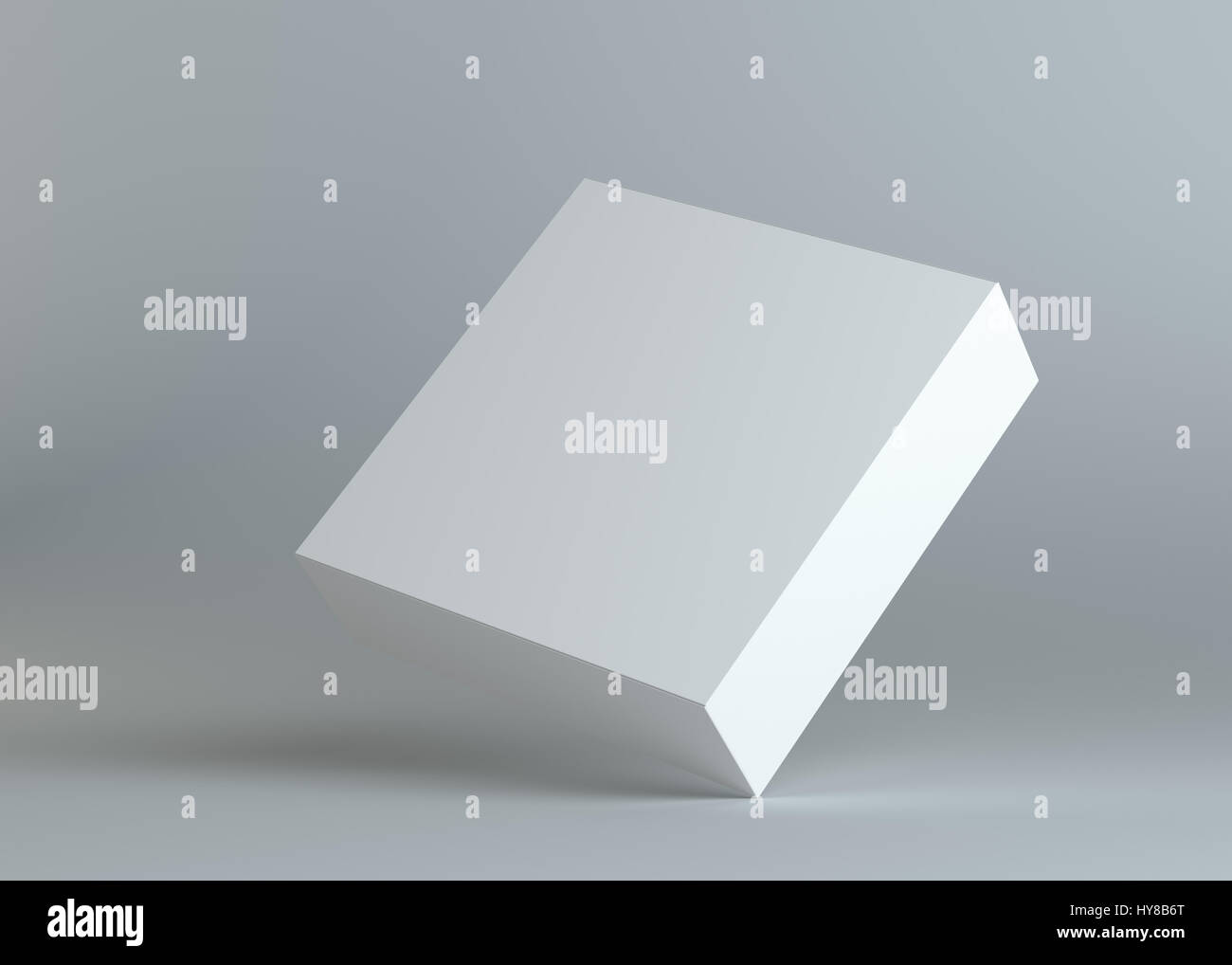 White cardboard box on gray background Stock Photo - Alamy