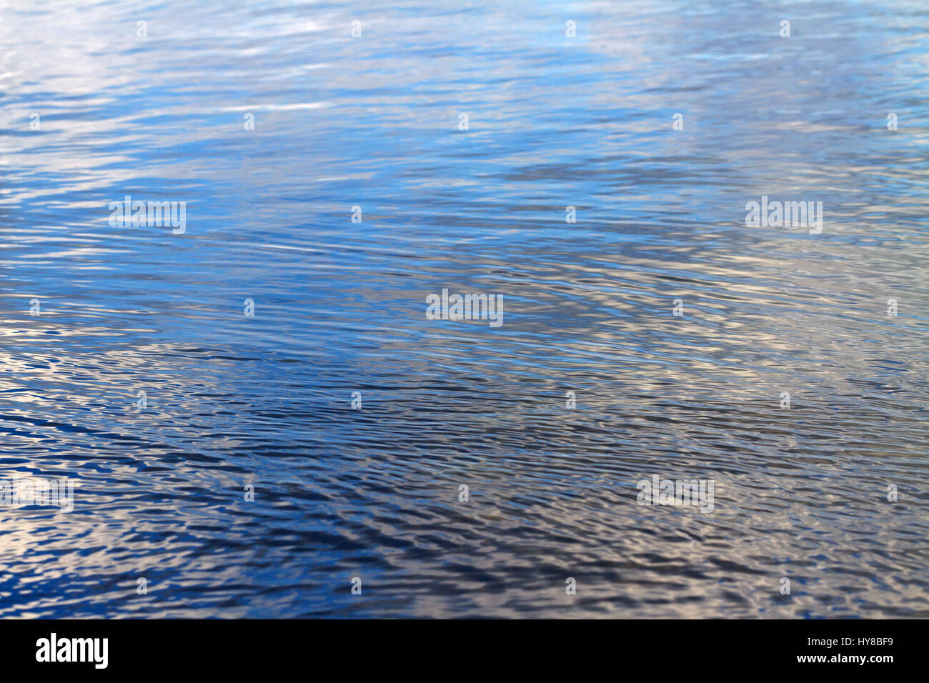 Surface of a blue water with ripples Stock Photo - Alamy