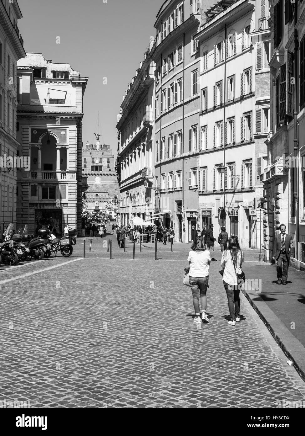 Rome castel santangelo Black and White Stock Photos & Images - Alamy