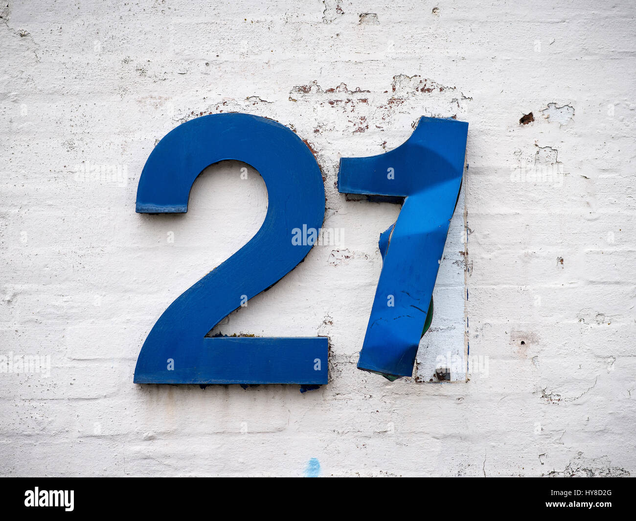 industrial sign of the number 21 unit, graphic sign 21 Stock Photo - Alamy