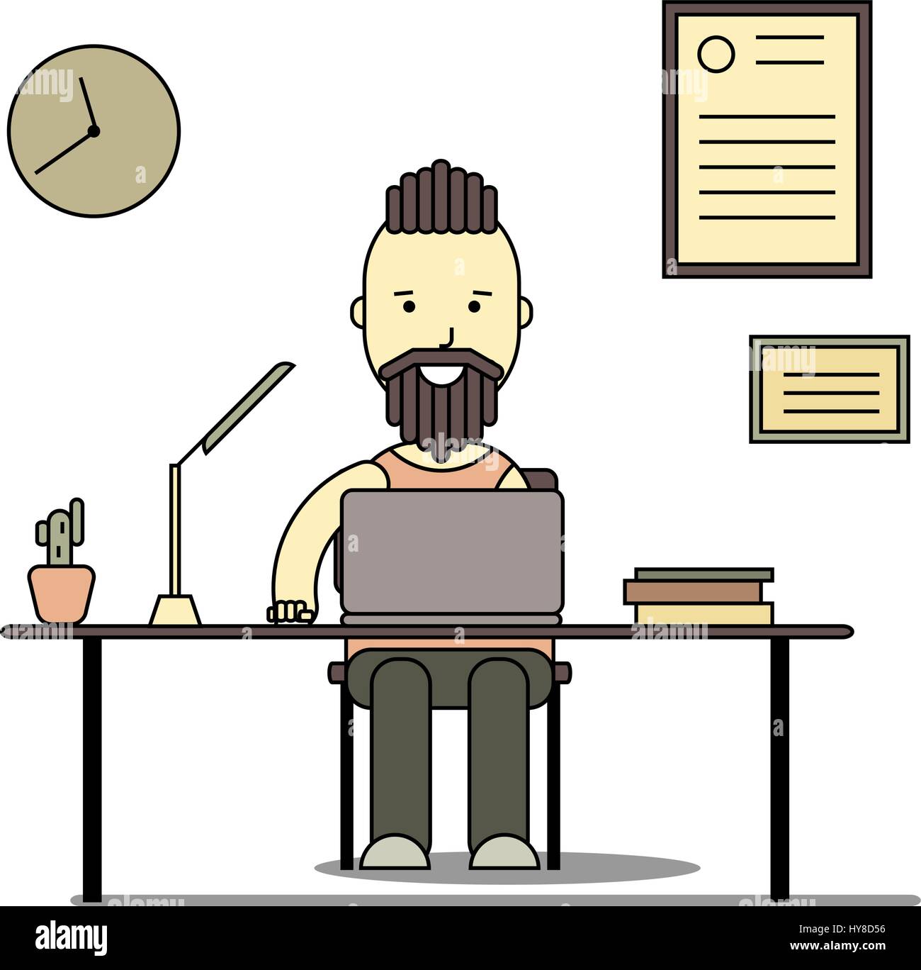 Avatar working on laptop vector hi-res stock photography and images - Alamy