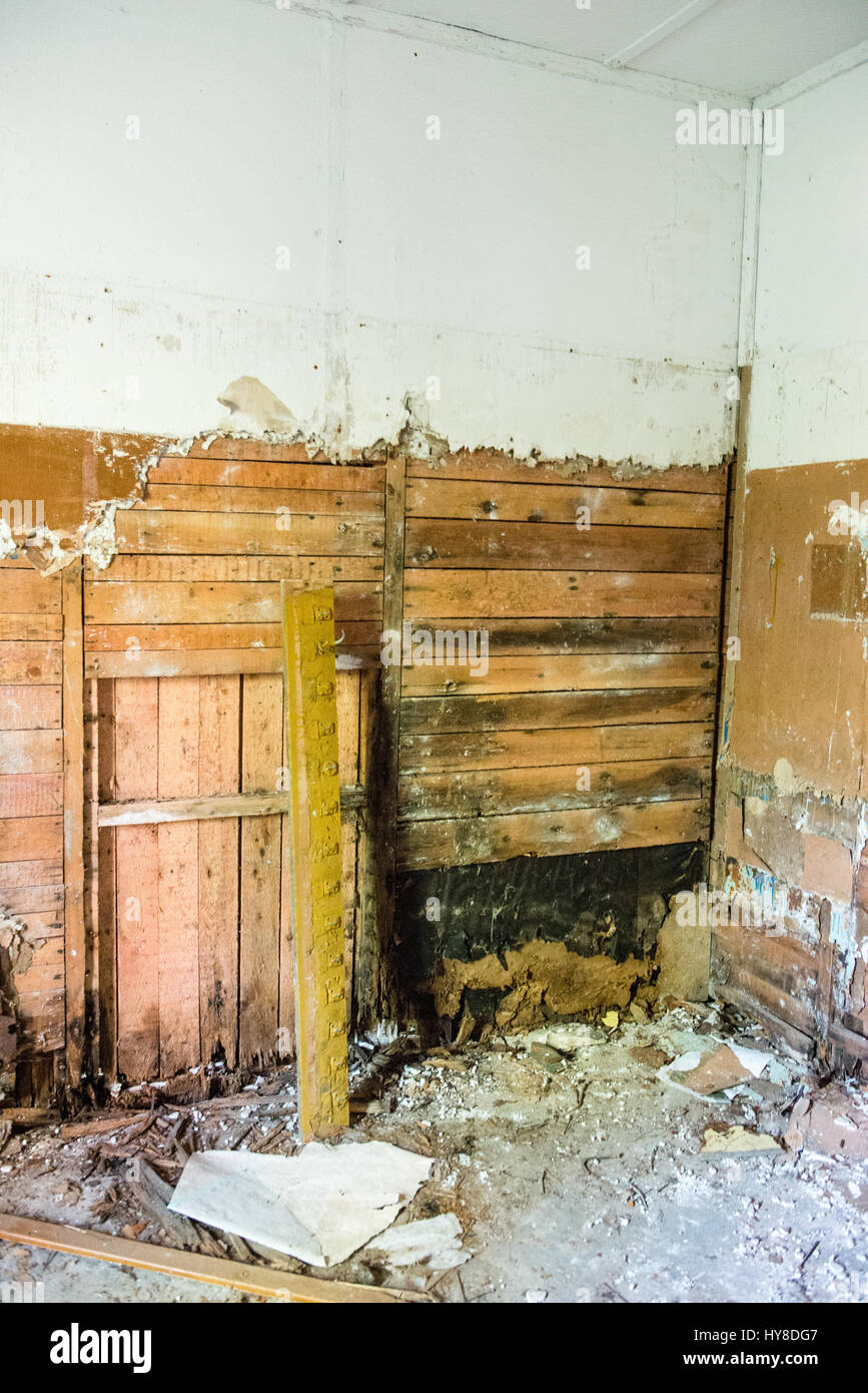 interior of an old abandoned soviet hospital in military town of ...