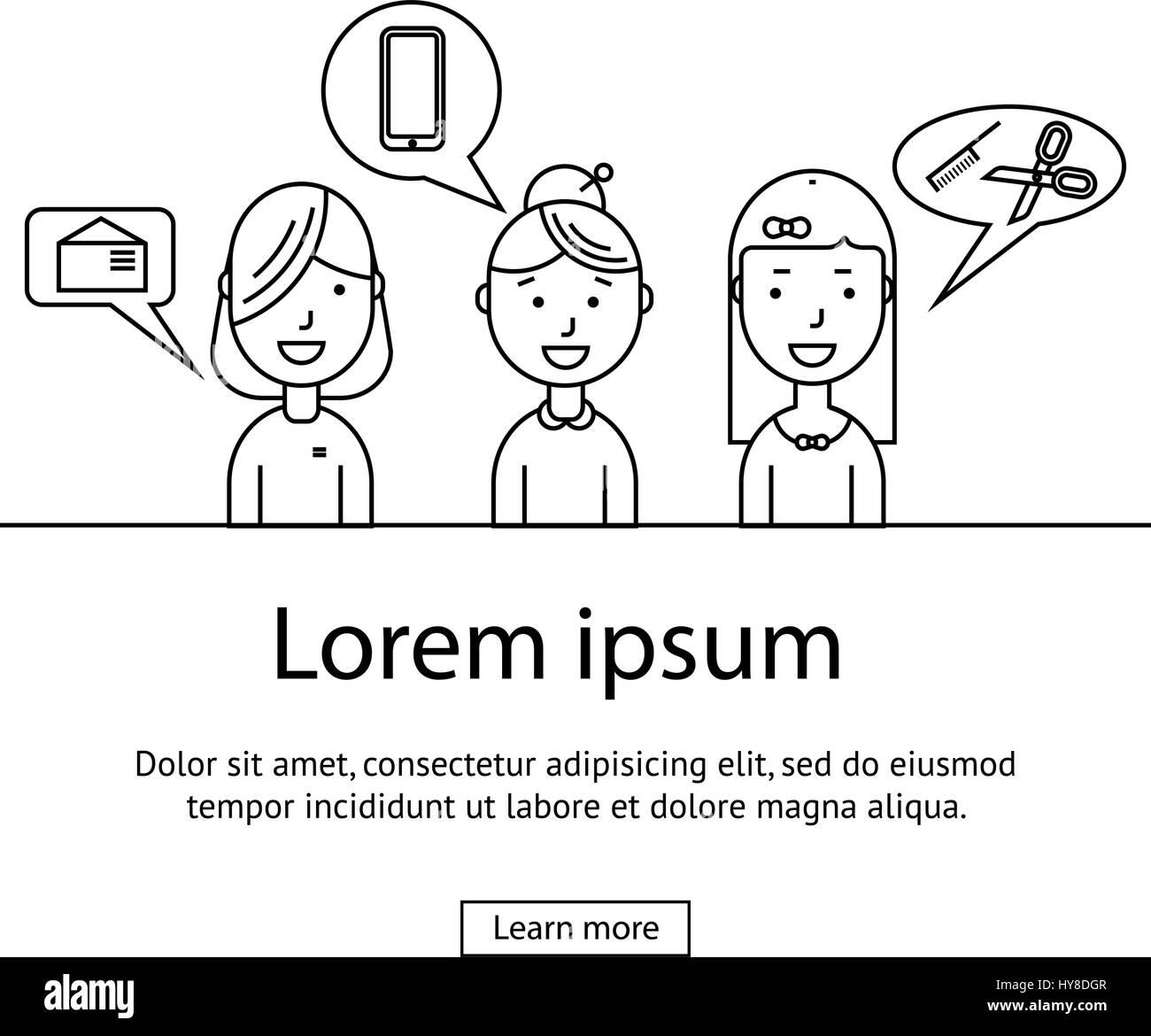 Flat style woman avatar Black and White Stock Photos & Images - Alamy