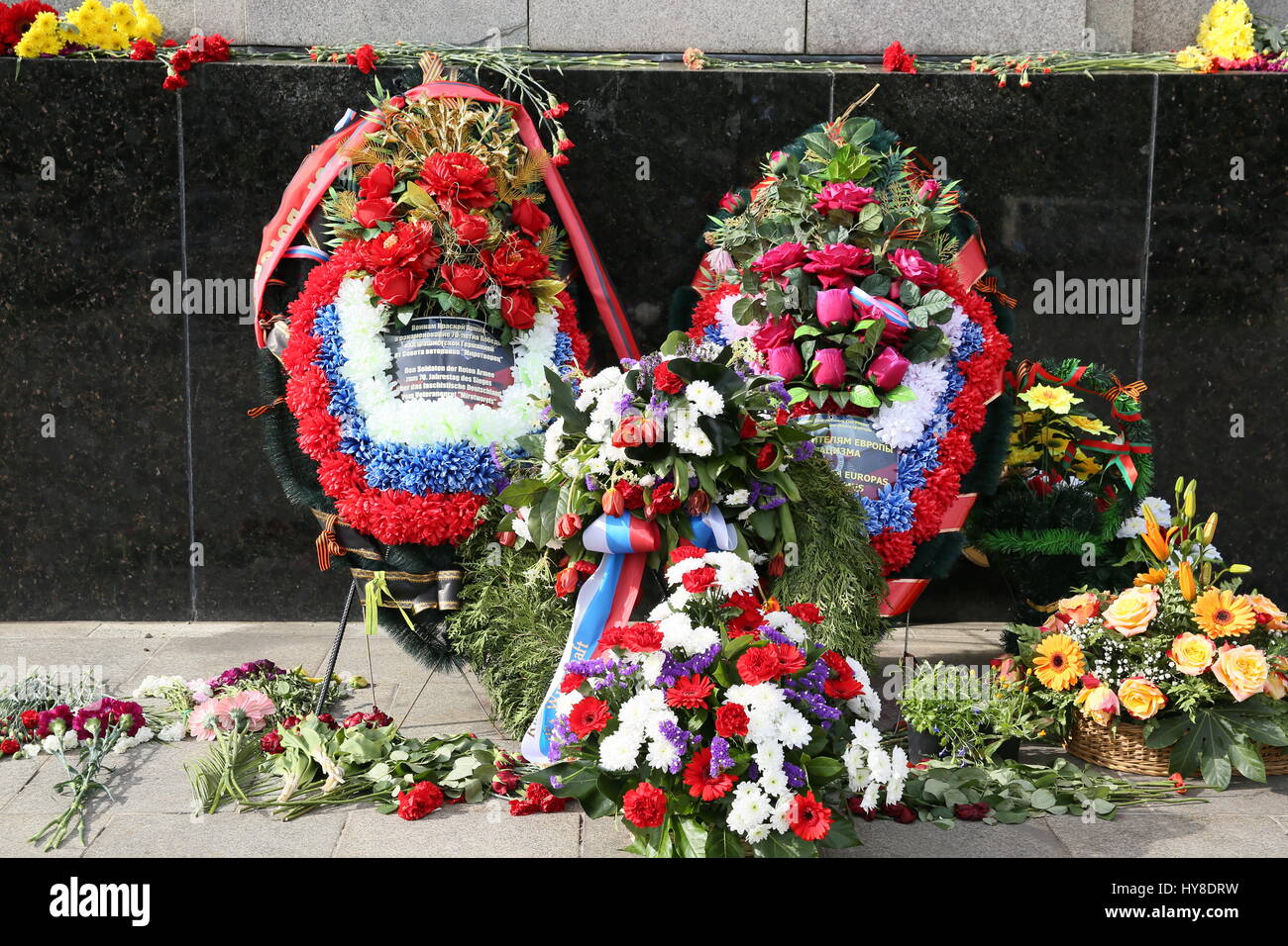 Berlin, Germany, May 9th, 2015: Wreath laying ceremony in memorial of ...