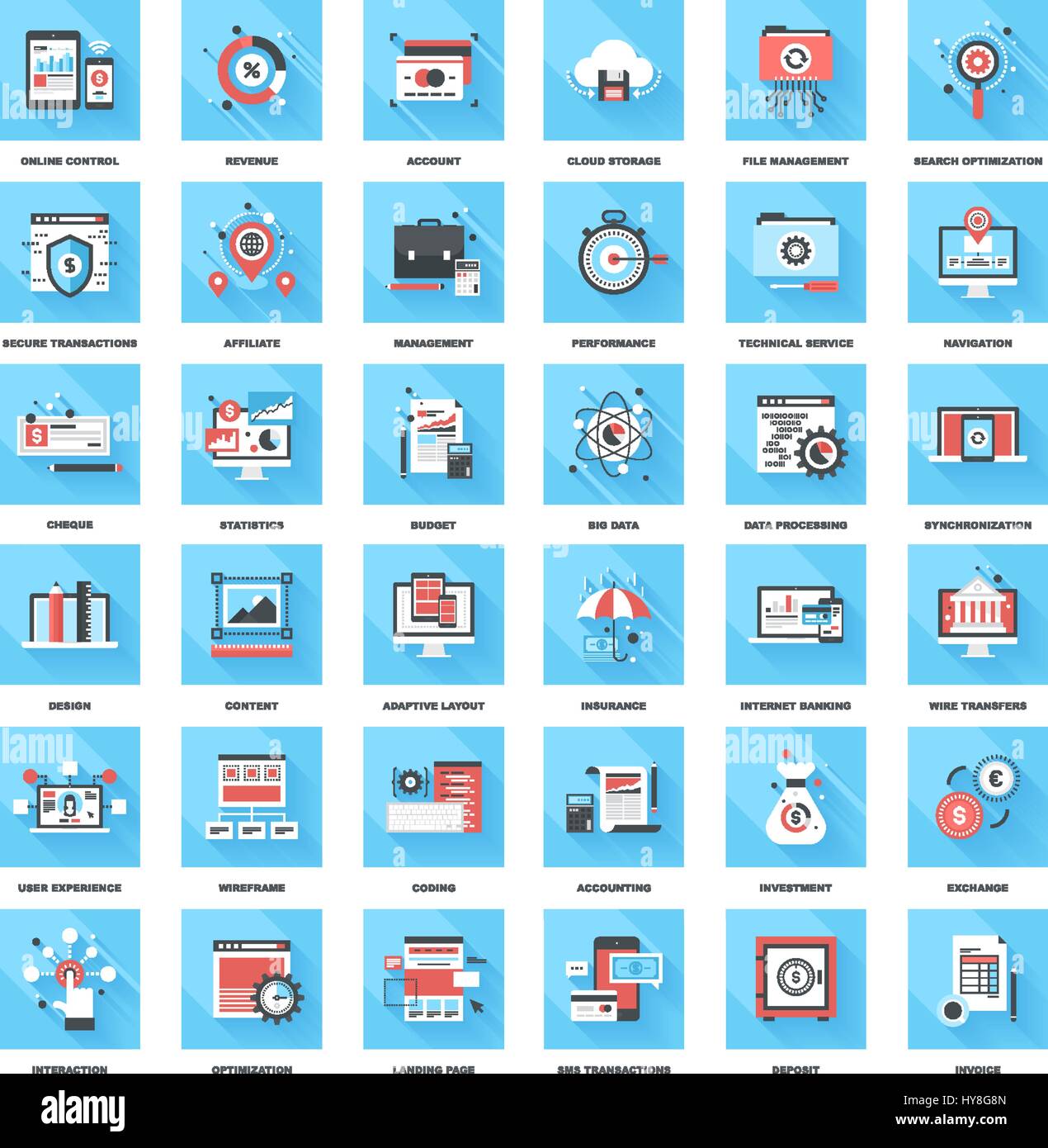 Network folder flat icons Stock Vector Images - Alamy