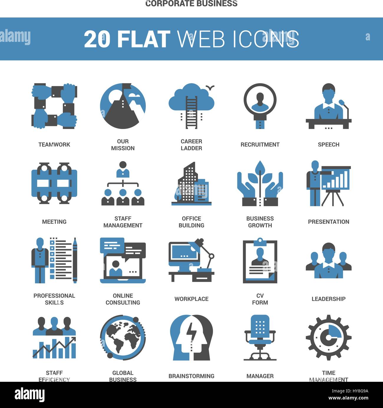 Corporate Business Icons Stock Vector Image & Art - Alamy