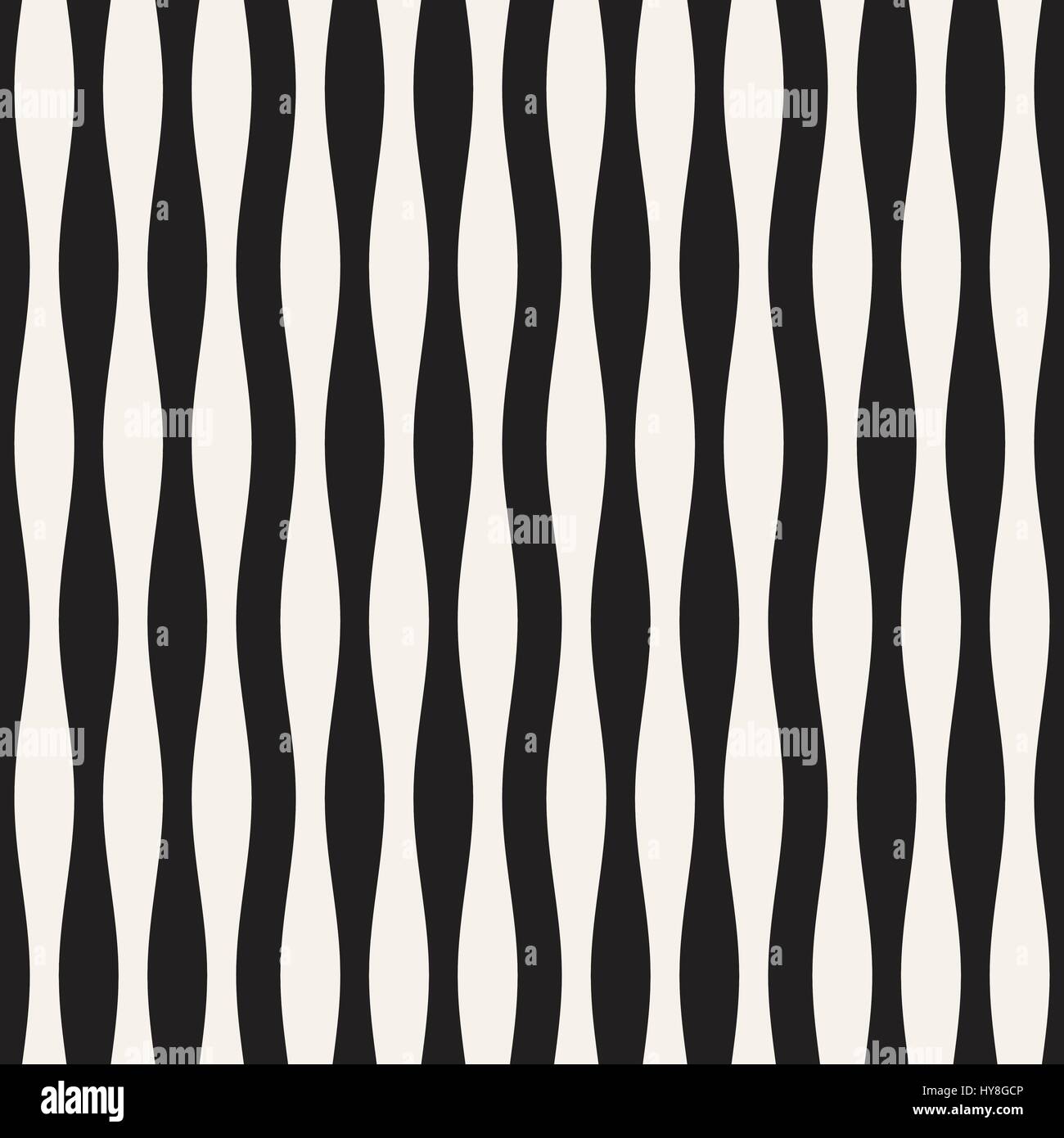 Wavy stripes vector seamless pattern. Retro wavy texture. Geometric ...