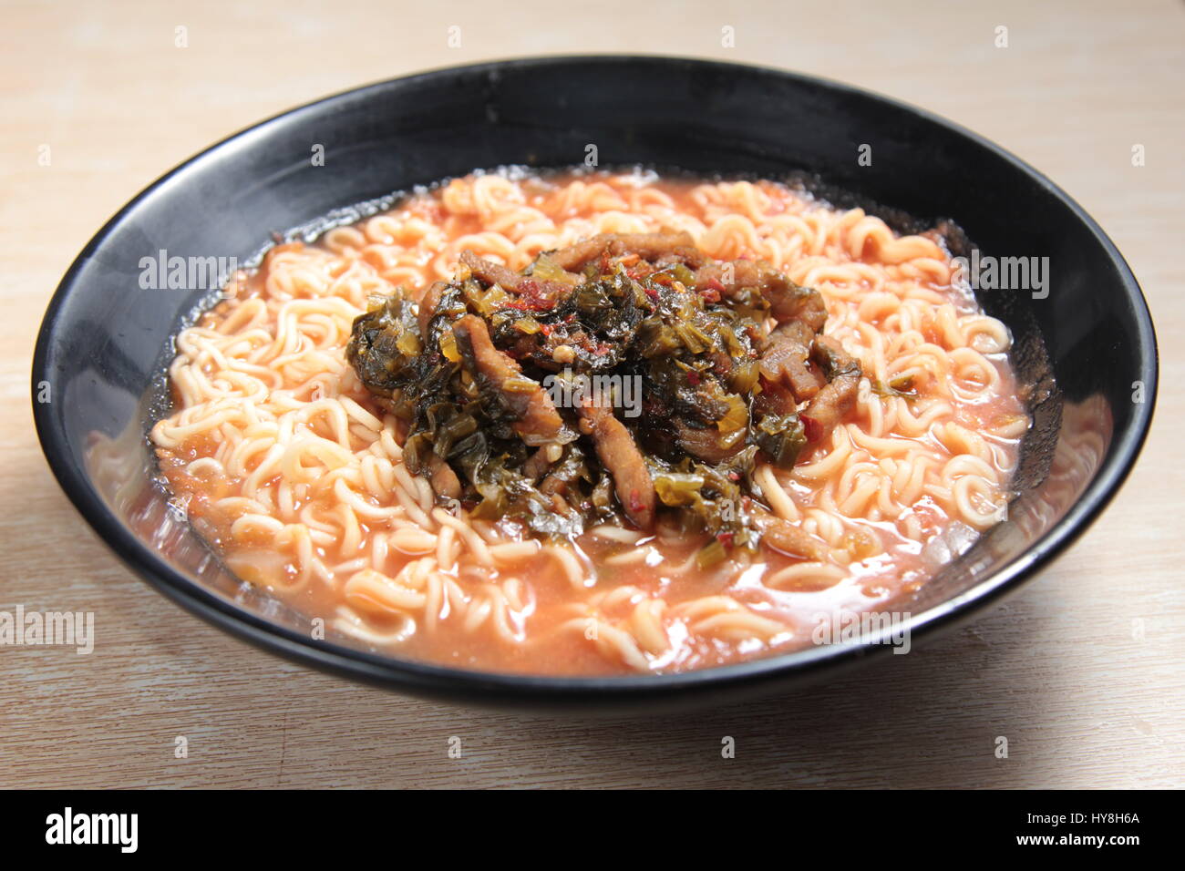 a cuisine photo of noodles with meat Stock Photo - Alamy