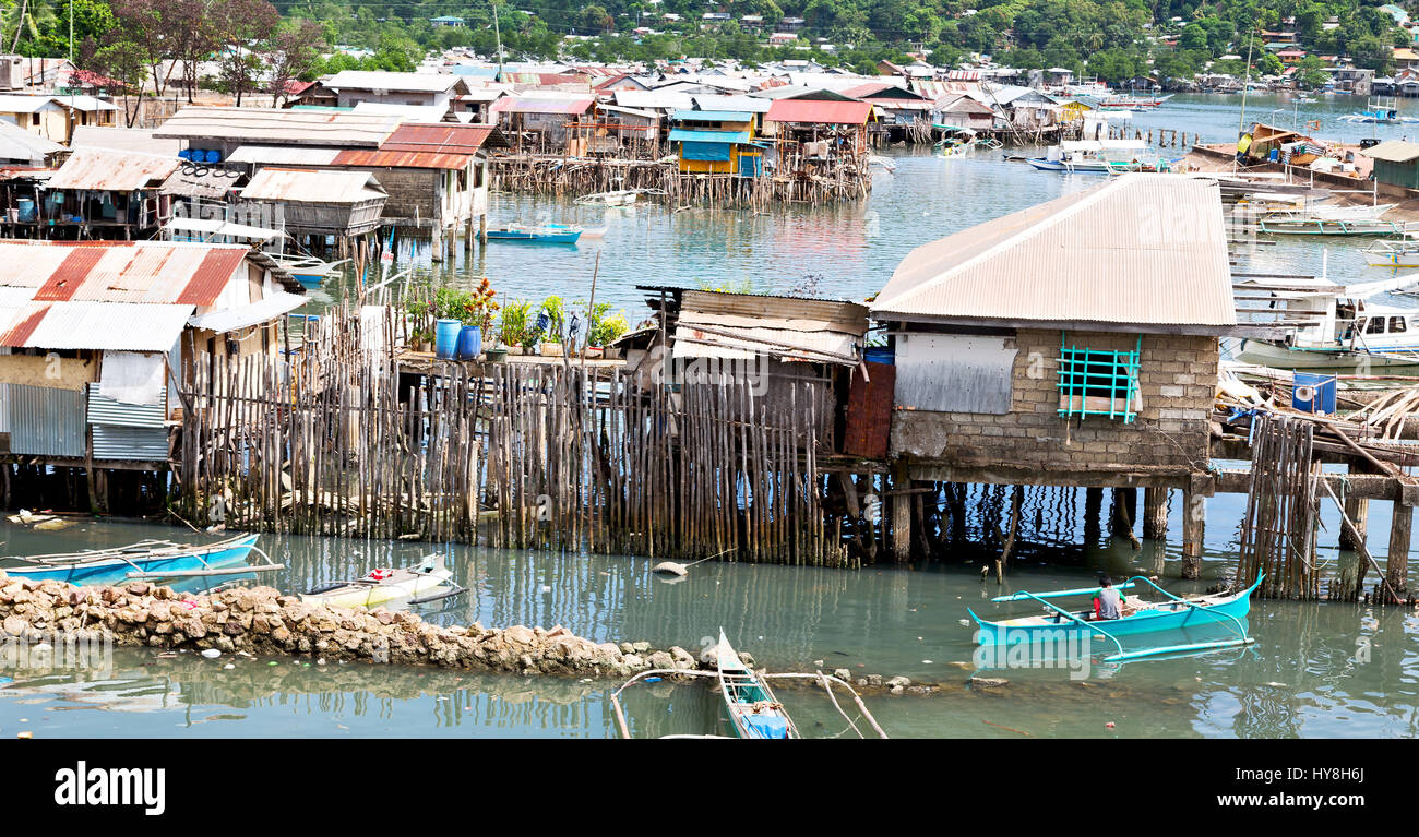 blur philippines house in the slum for poor people concept of poverty ...