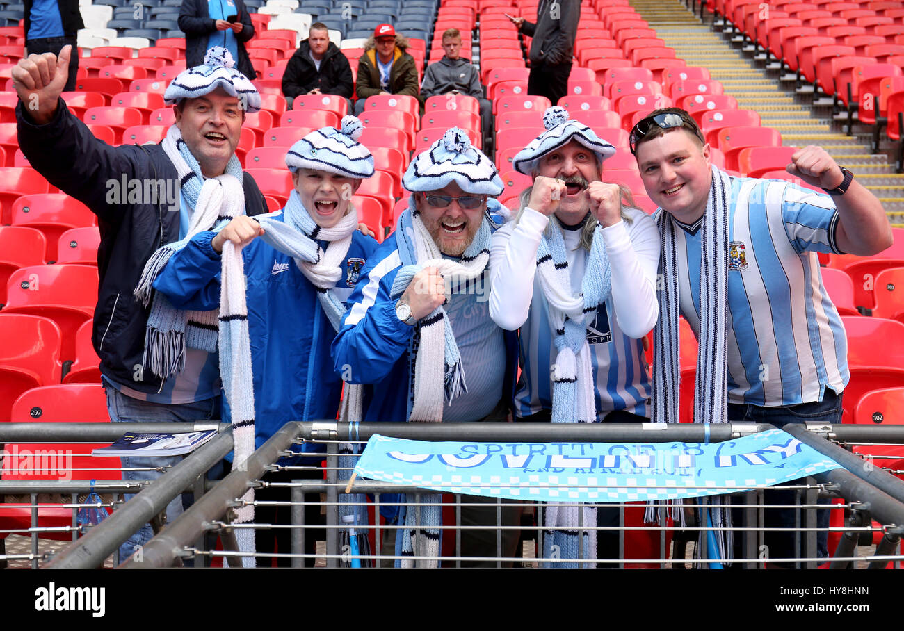 Coventry City fans ahead of the Checkatrade Trophy Final at Wembley ...