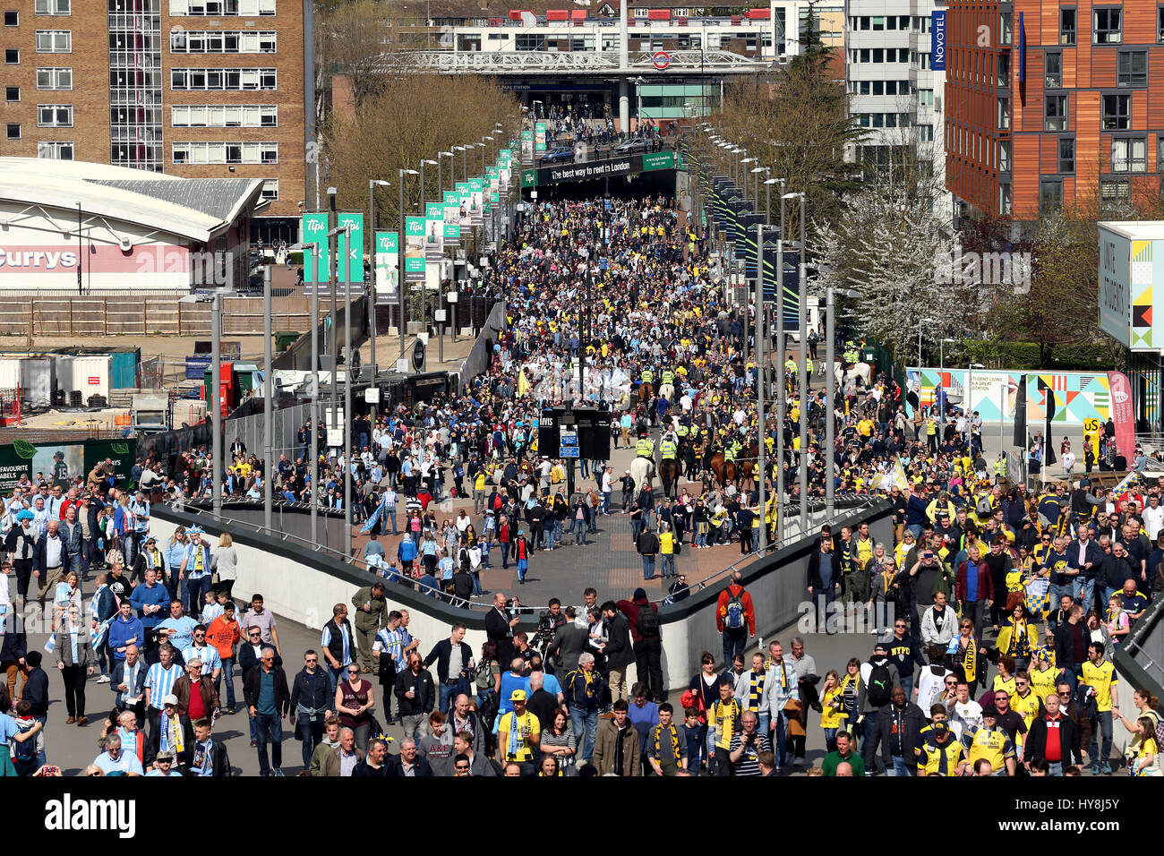 Fans on Wembley Way ahead of the Checkatrade Trophy Final at Wembley ...