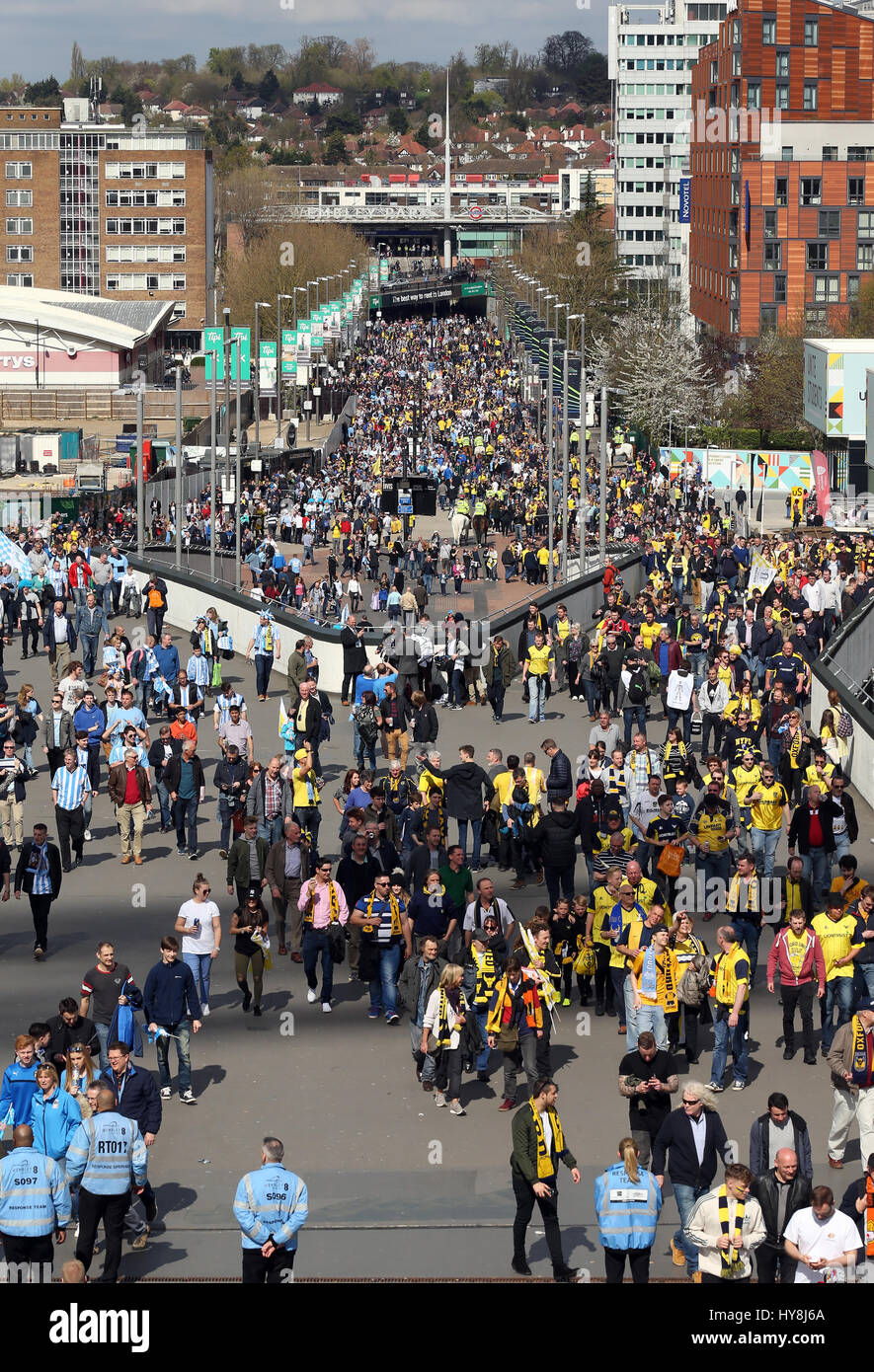 Fans on Wembley Way ahead of the Checkatrade Trophy Final at Wembley ...