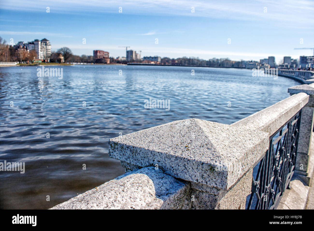 Waterside city on spring day hi-res stock photography and images - Alamy