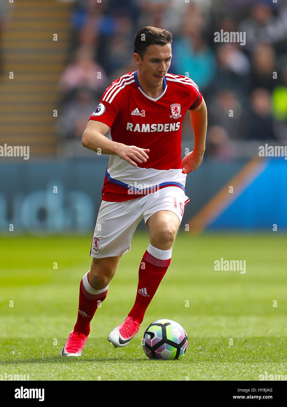 Middlesbrough's Stewart Downing in action during the Premier League ...