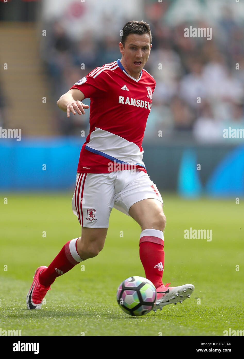 Middlesbrough's Stewart Downing in action during the Premier League ...