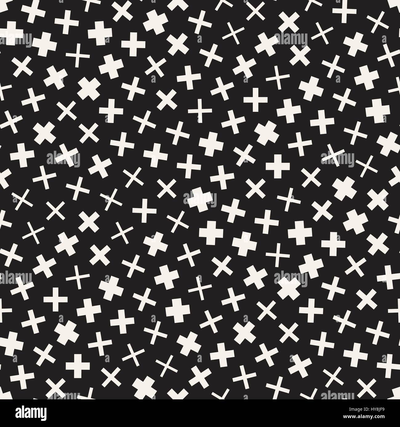 Trendy Texture With Scattered Geometric Shapes. Vector Seamless Pattern ...
