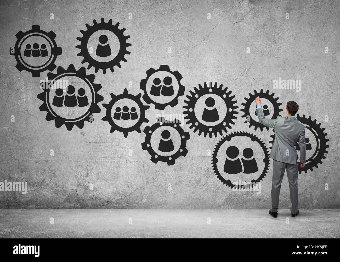 Business working mechanism Stock Photo - Alamy