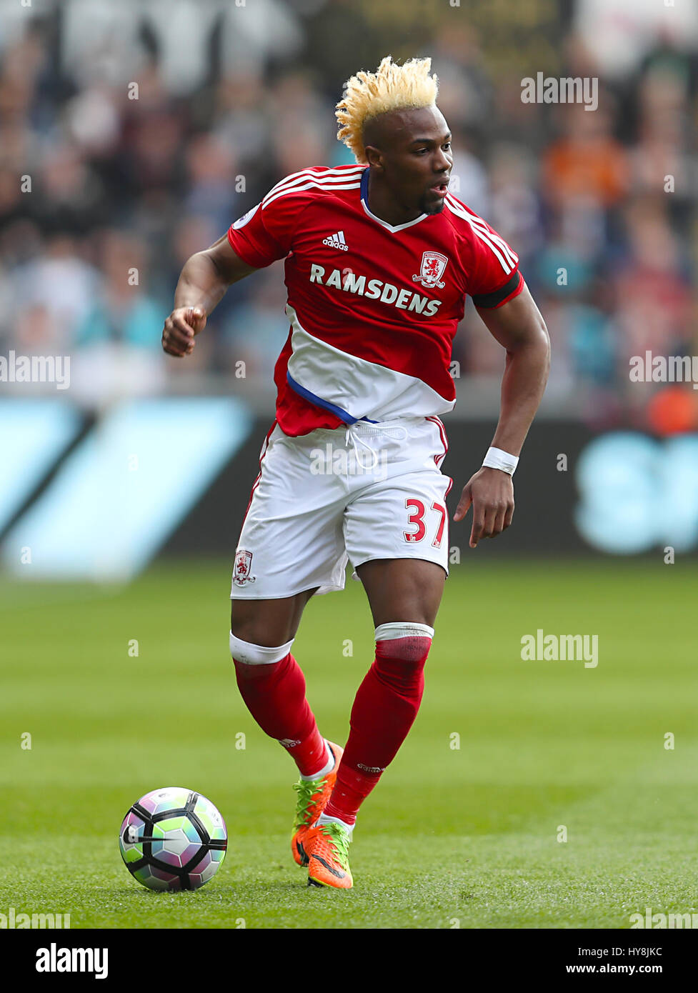 Middlesbrough's Adama Traore in action during the Premier League match ...