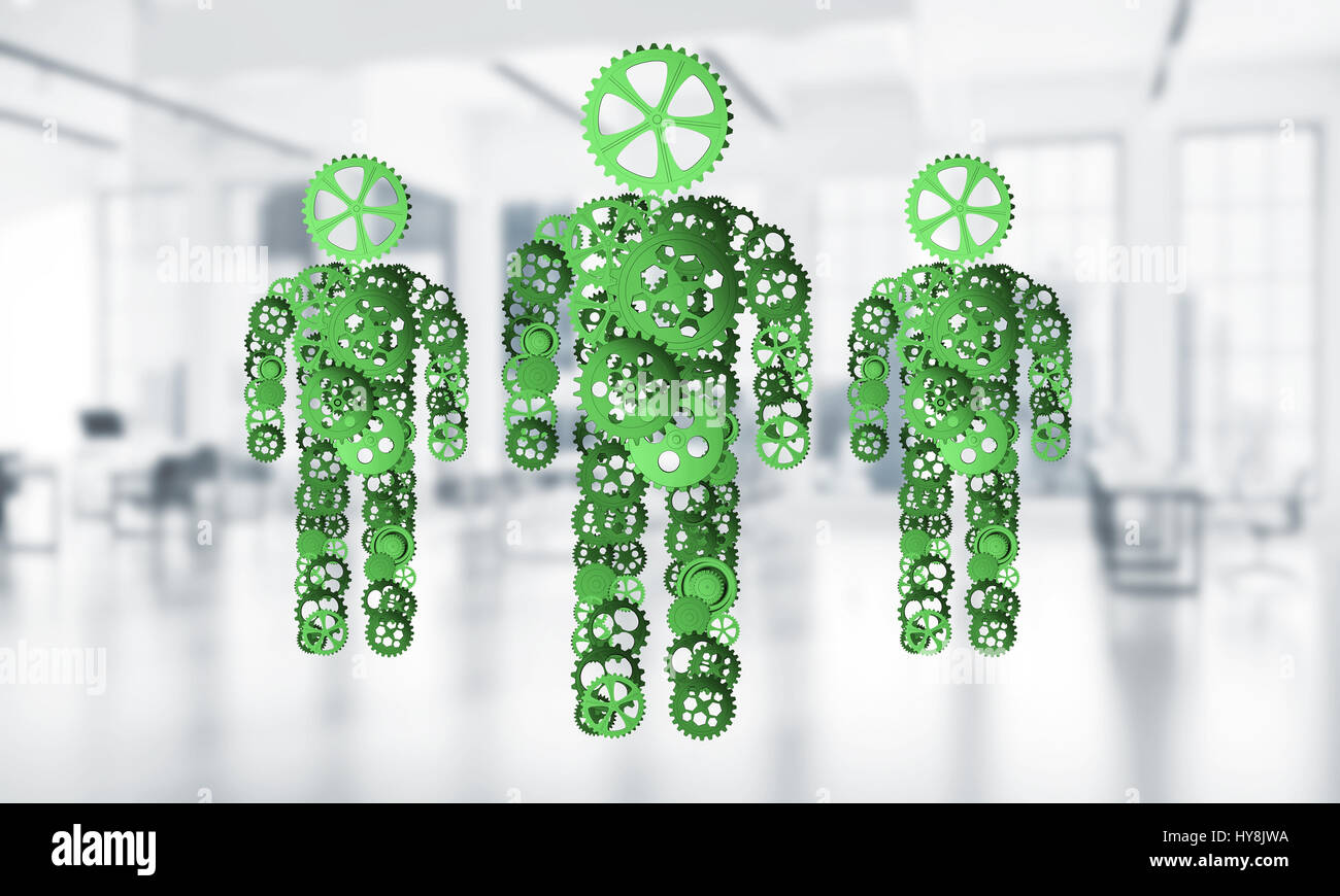 Concept of cooperation or partnership with three figures present Stock ...