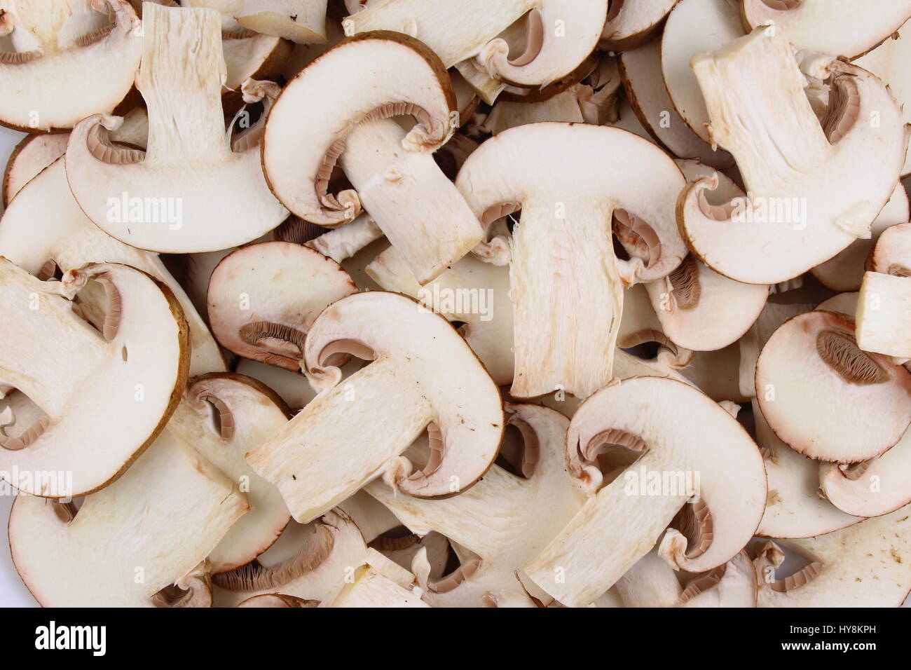 fresh mushroom slices as a food background texture Stock Photo - Alamy