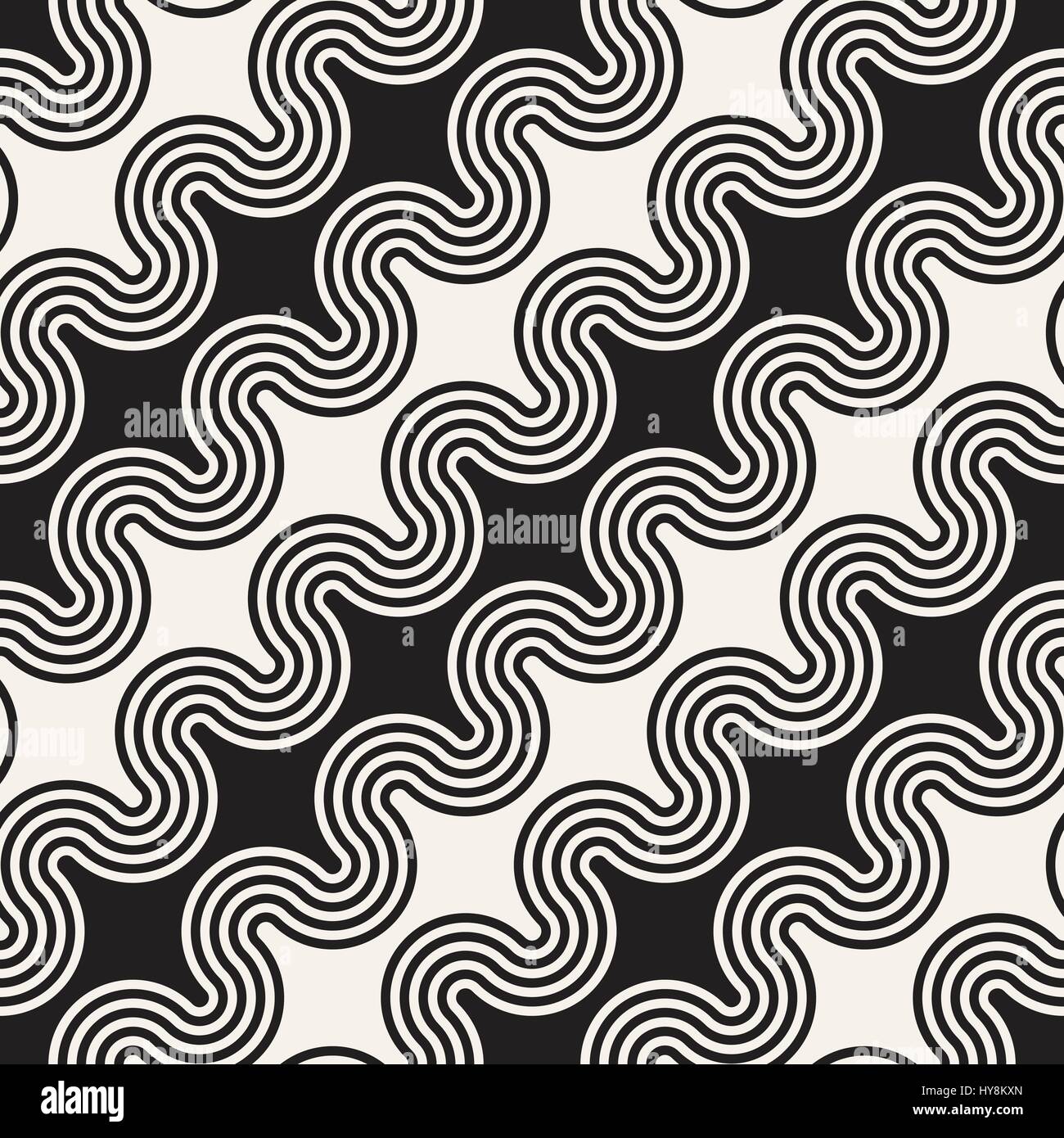 Seamless wavy lines pattern. Repeating vector texture. Stylish stripes ...