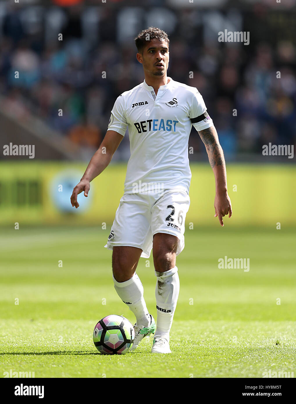 Swansea City's Kyle Naughton in action during the Premier League match ...