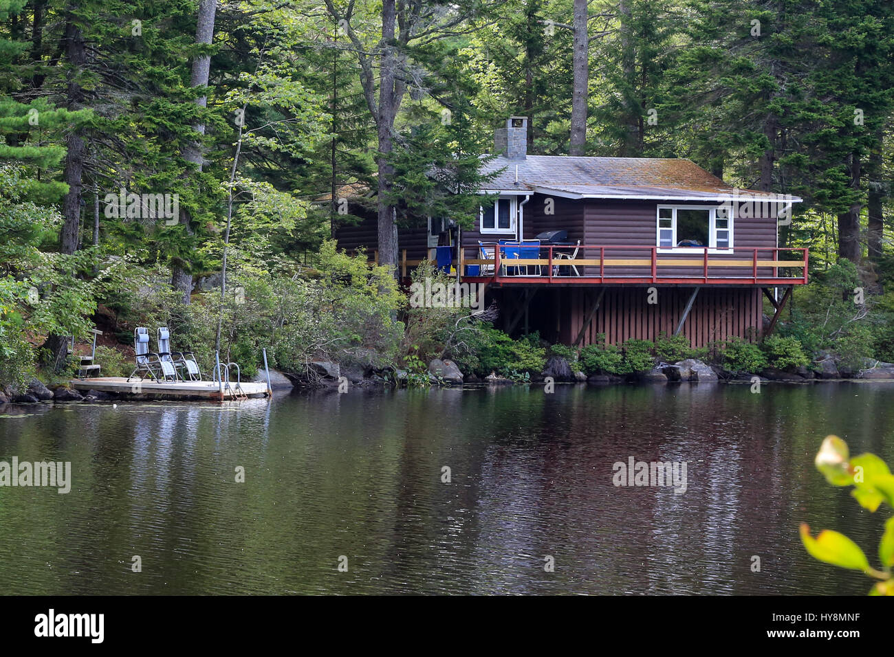 Lake House In Maine Stock Photo - Alamy