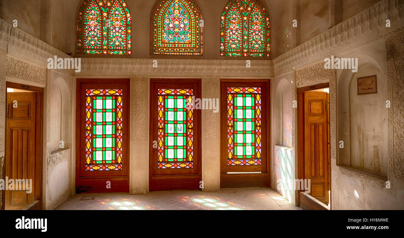 in iran blur colors from the windows the old mosque traditional scenic ...