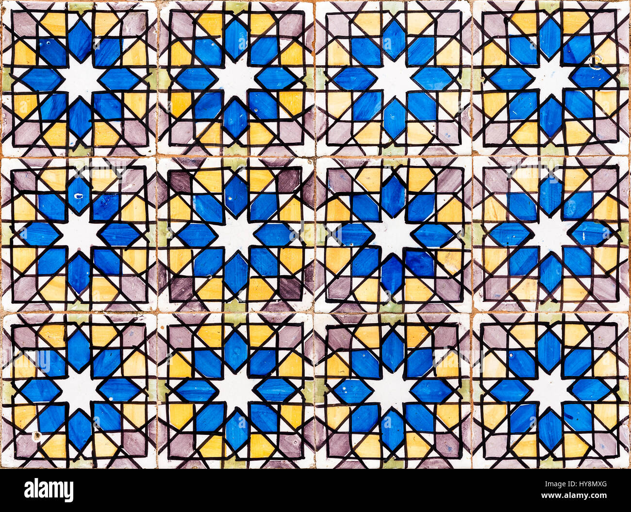 Tipical colorful azulejo tileable for your background Stock Photo - Alamy