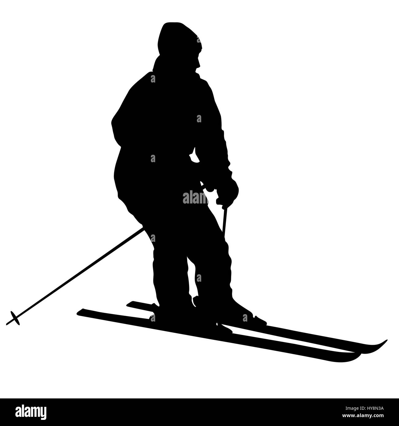 Skier silhouette Cut Out Stock Images & Pictures - Alamy