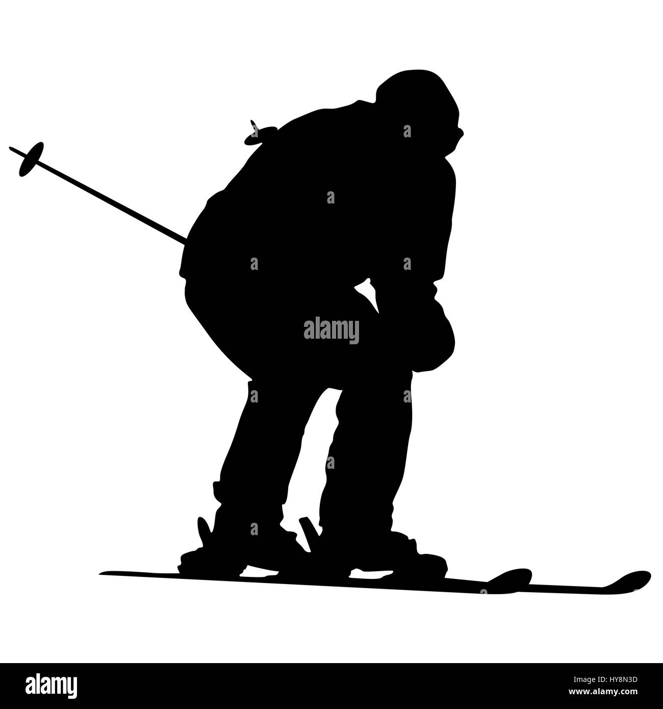 Skier Silhouette Cut Out Stock Images & Pictures - Alamy