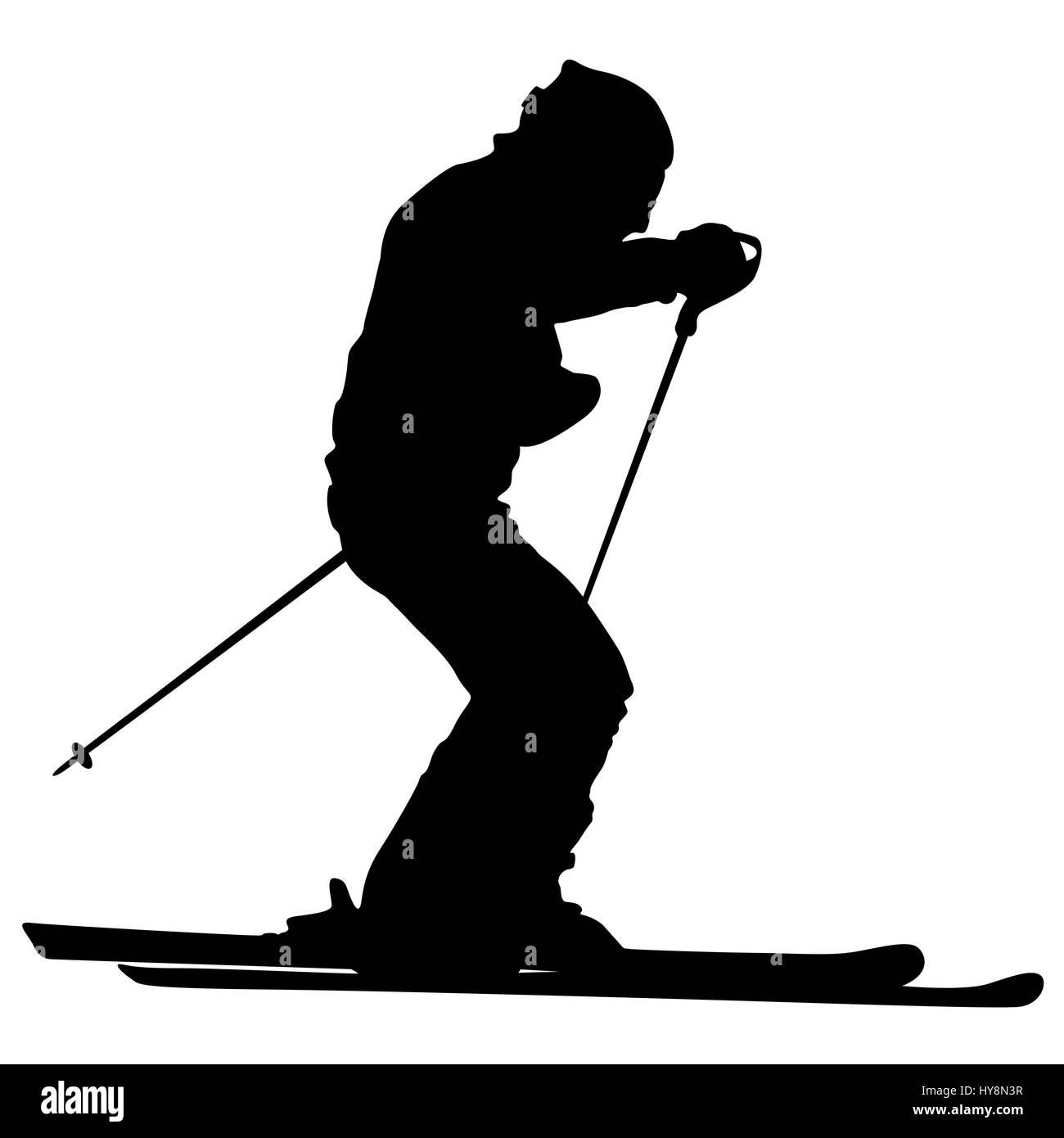 Skier Silhouette Cut Out Stock Images & Pictures - Alamy