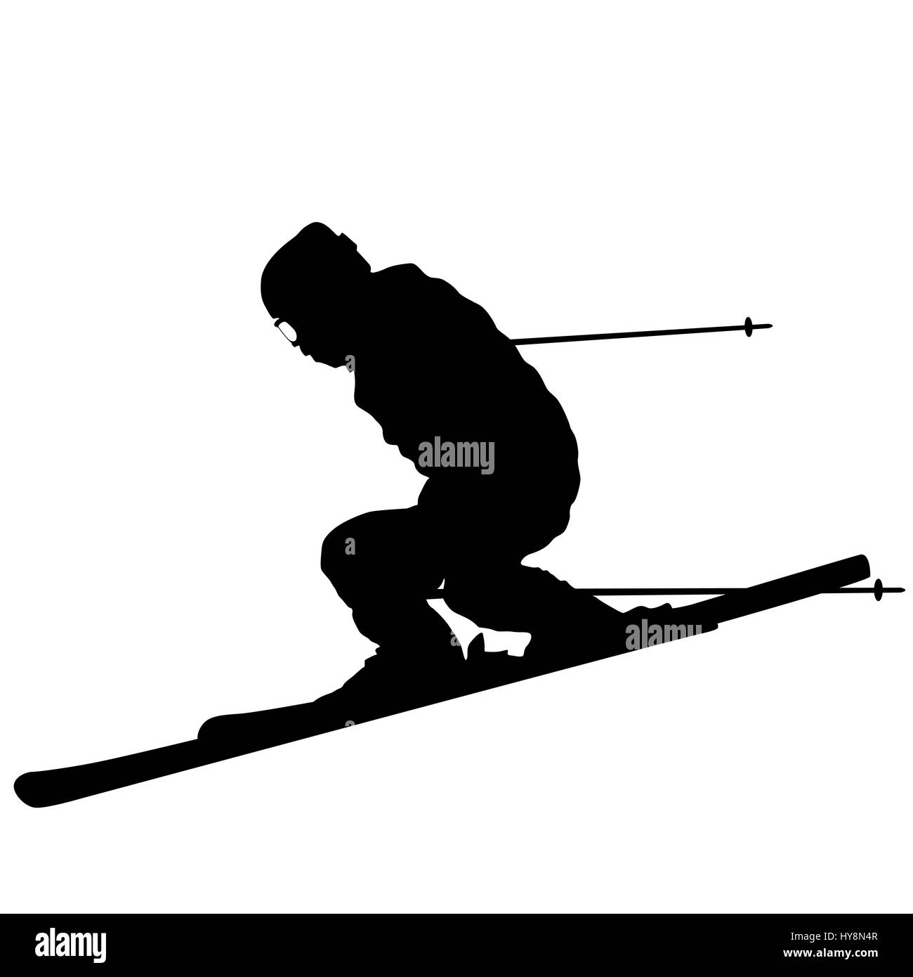 Skier Silhouette Cut Out Stock Images & Pictures - Alamy