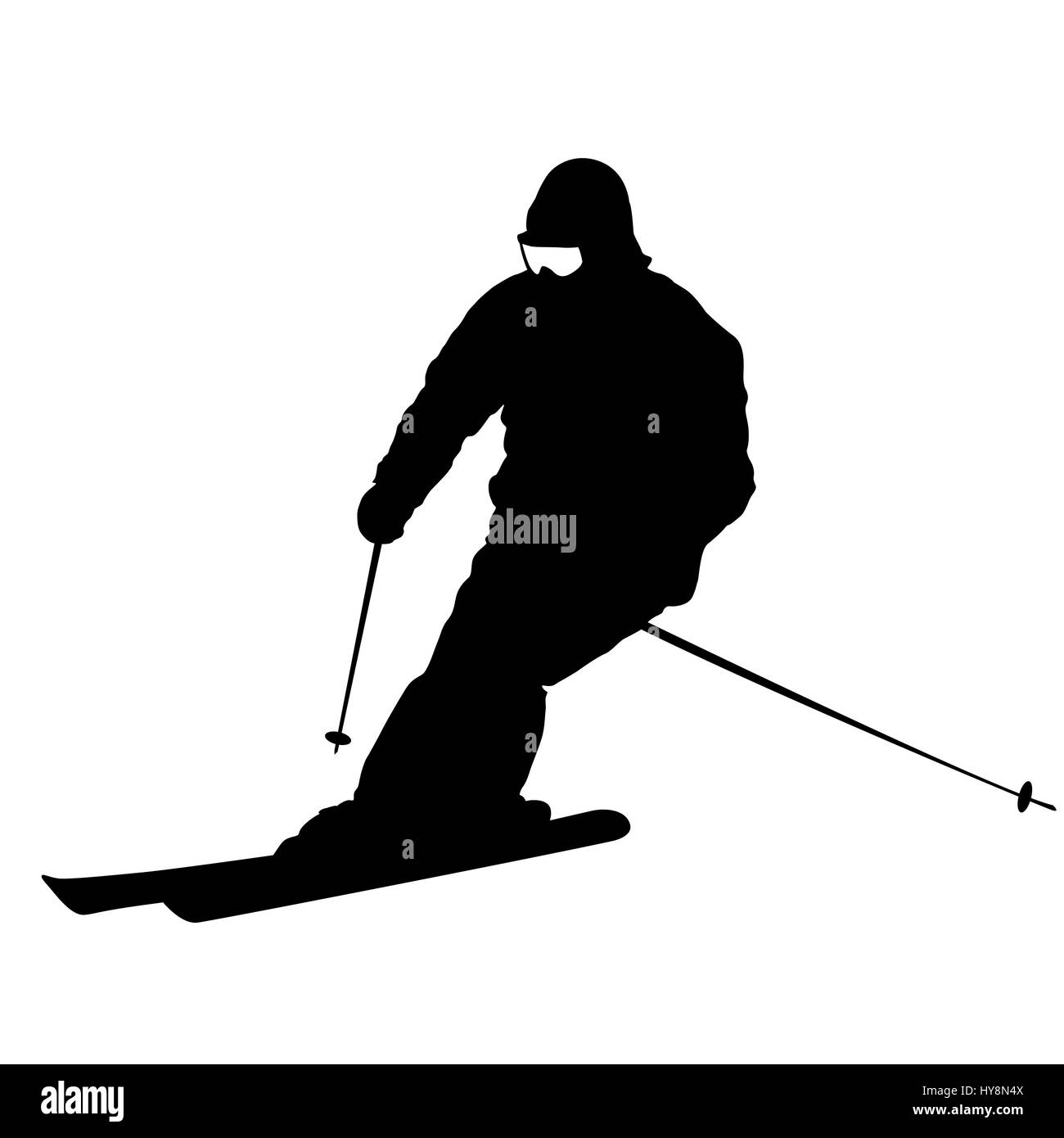 Skier Silhouette Cut Out Stock Images & Pictures - Alamy