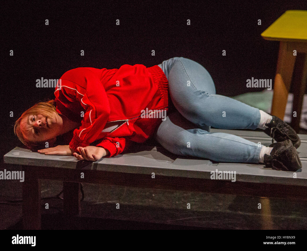 The cast perform in a scene from the epic production by Stopgap Dance Company, The Enormous Room ...