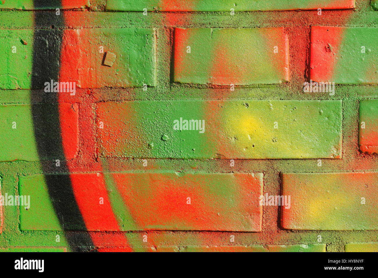 colorful painted brick wall Stock Photo - Alamy