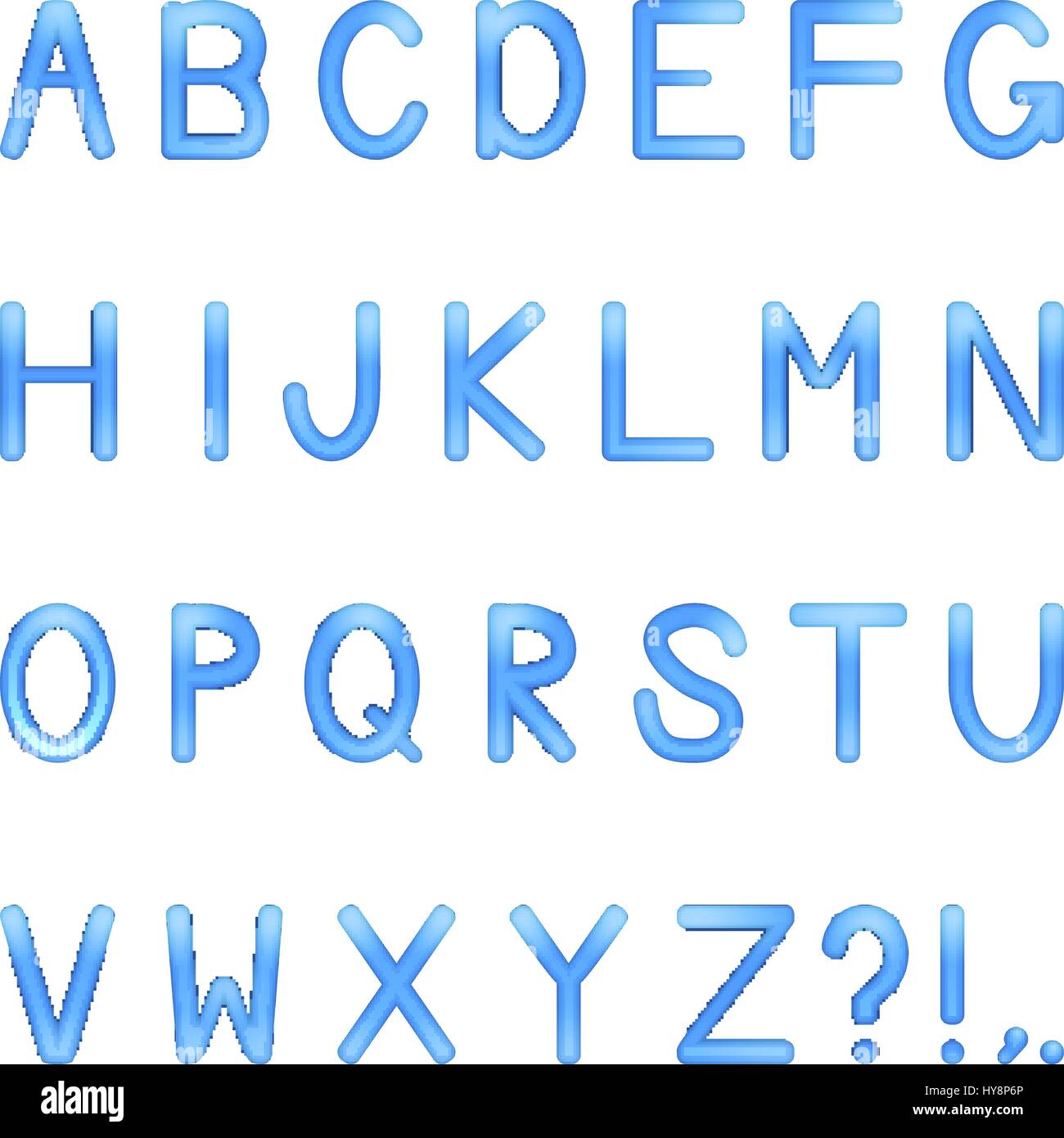 vector shiny bright colored letters set - blue Stock Vector Image & Art ...
