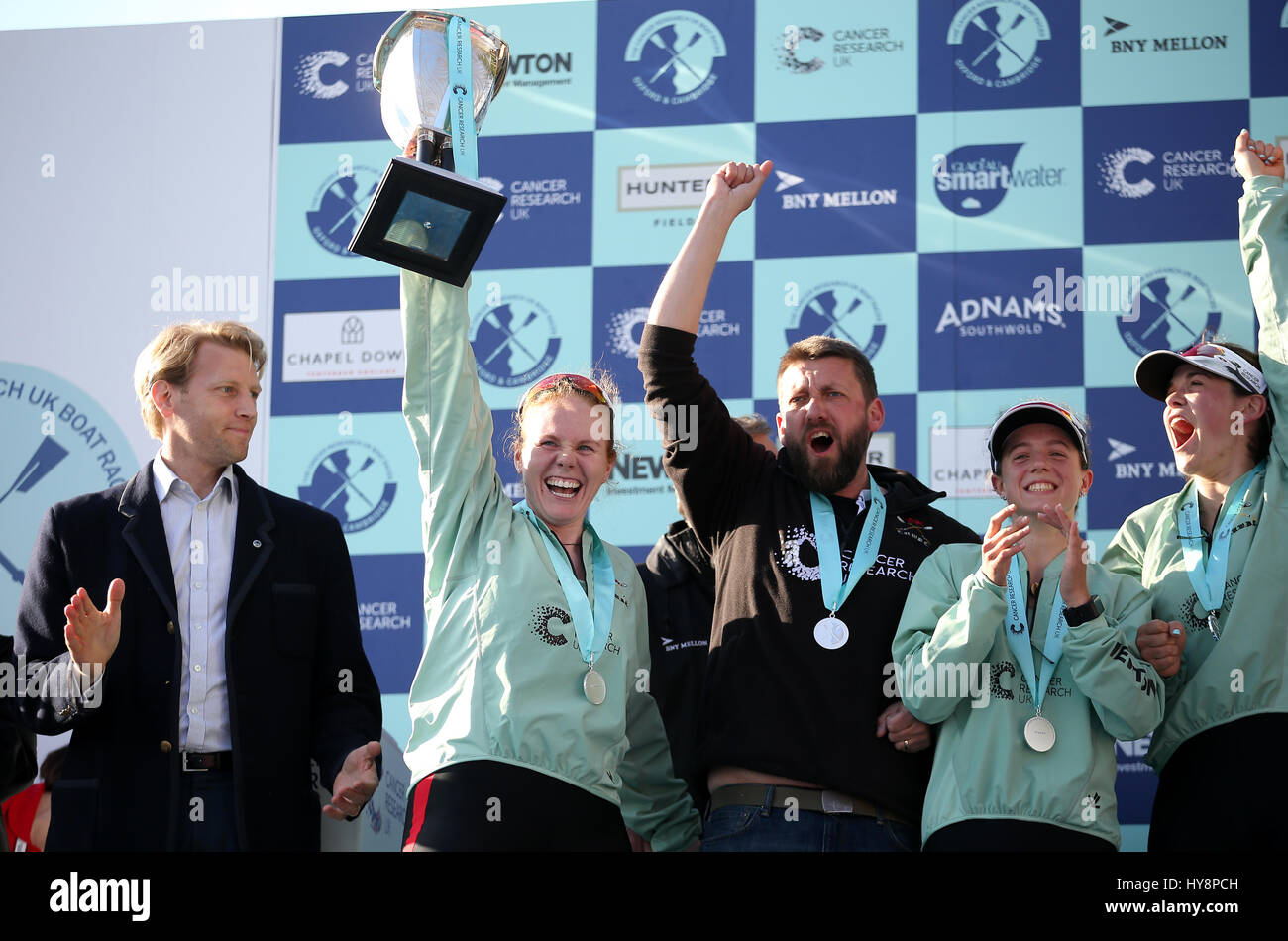 Cambridge Women's Ashton Brown (left) and Coach Rob Baker celebrate ...
