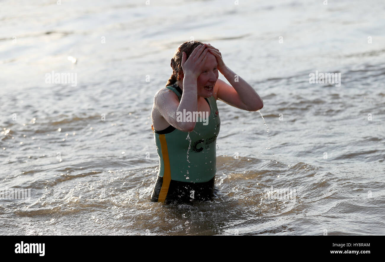 Cambridge womens reserve crew evie lindsay gets chucked into water hi ...