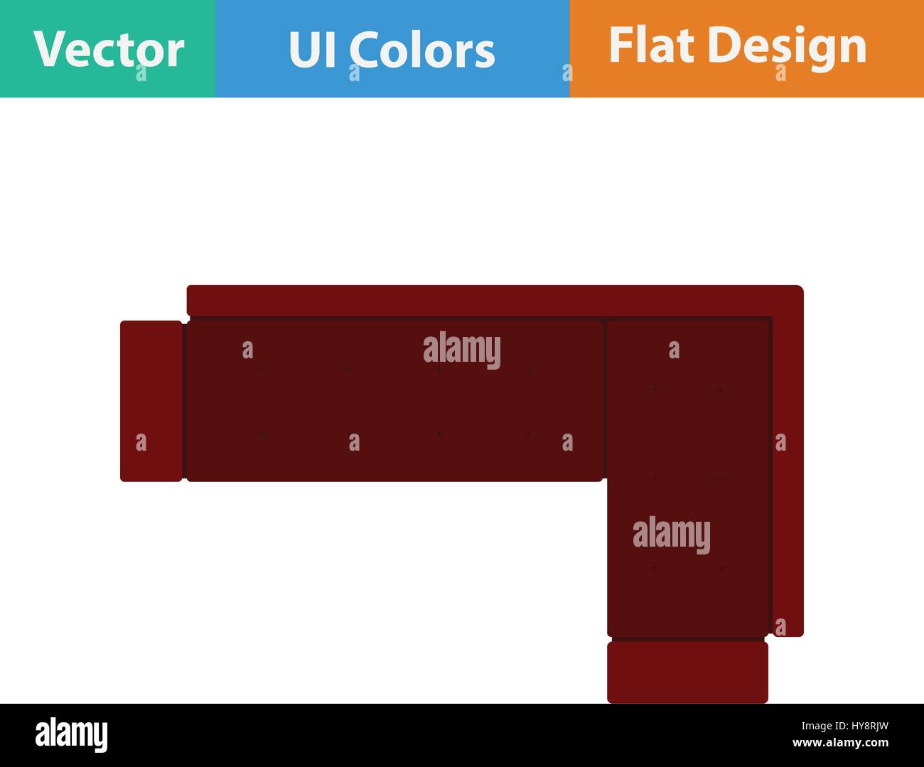 Corner sofa icon. Flat design. Vector illustration Stock Vector Image ...
