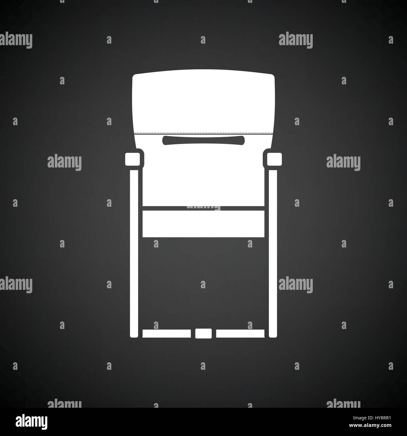 Guest office chair icon. Black background with white. Vector ...