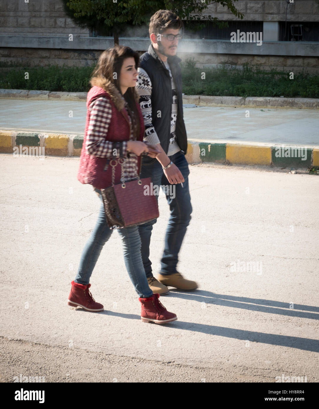 Syria, Aleppo students at University campus Stock Photo - Alamy