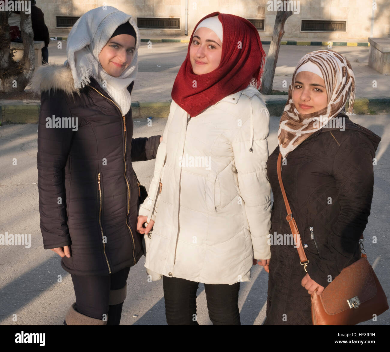 Syria, Aleppo students at University campus Stock Photo - Alamy