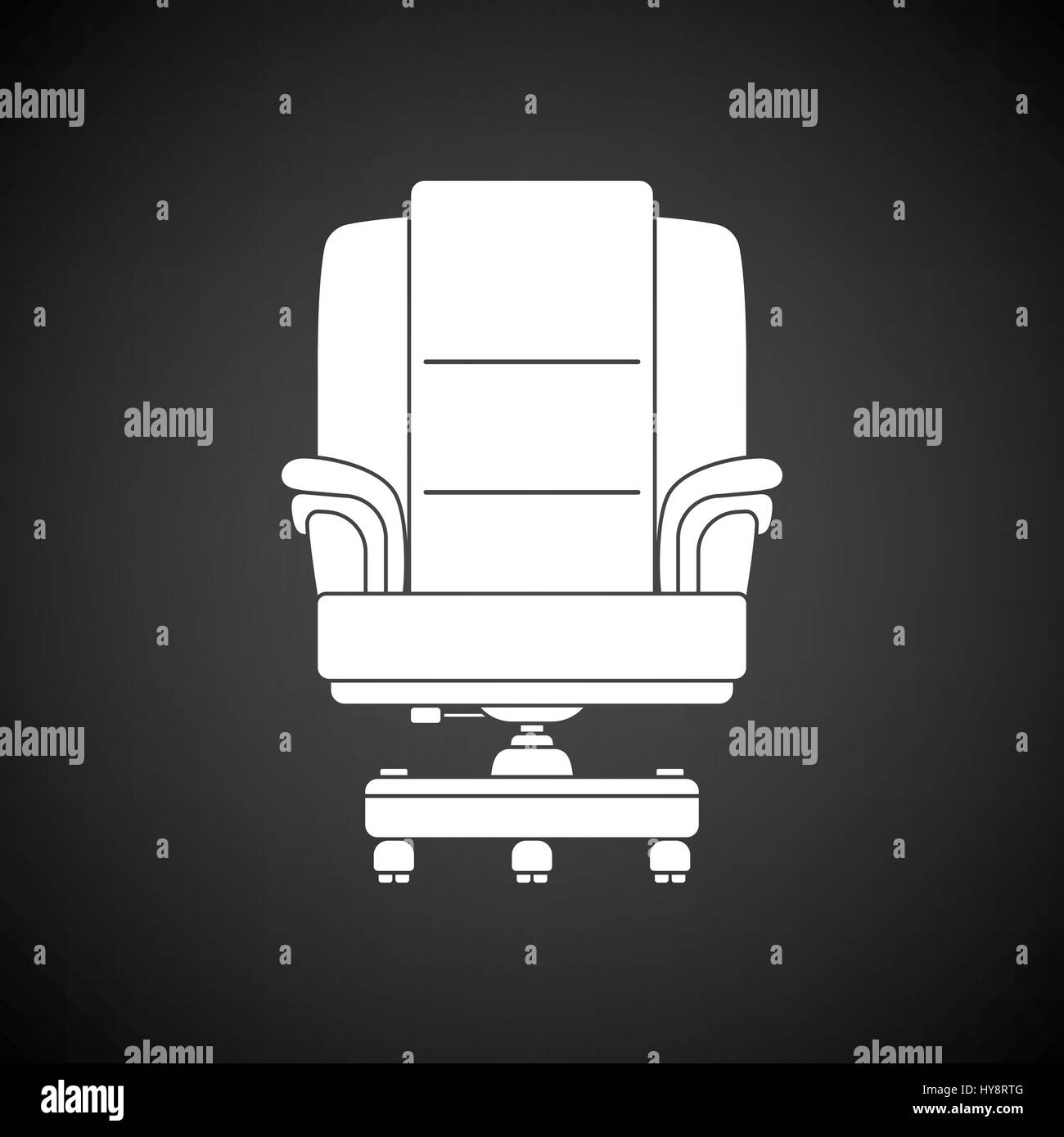 Boss armchair icon. Black background with white. Vector illustration ...