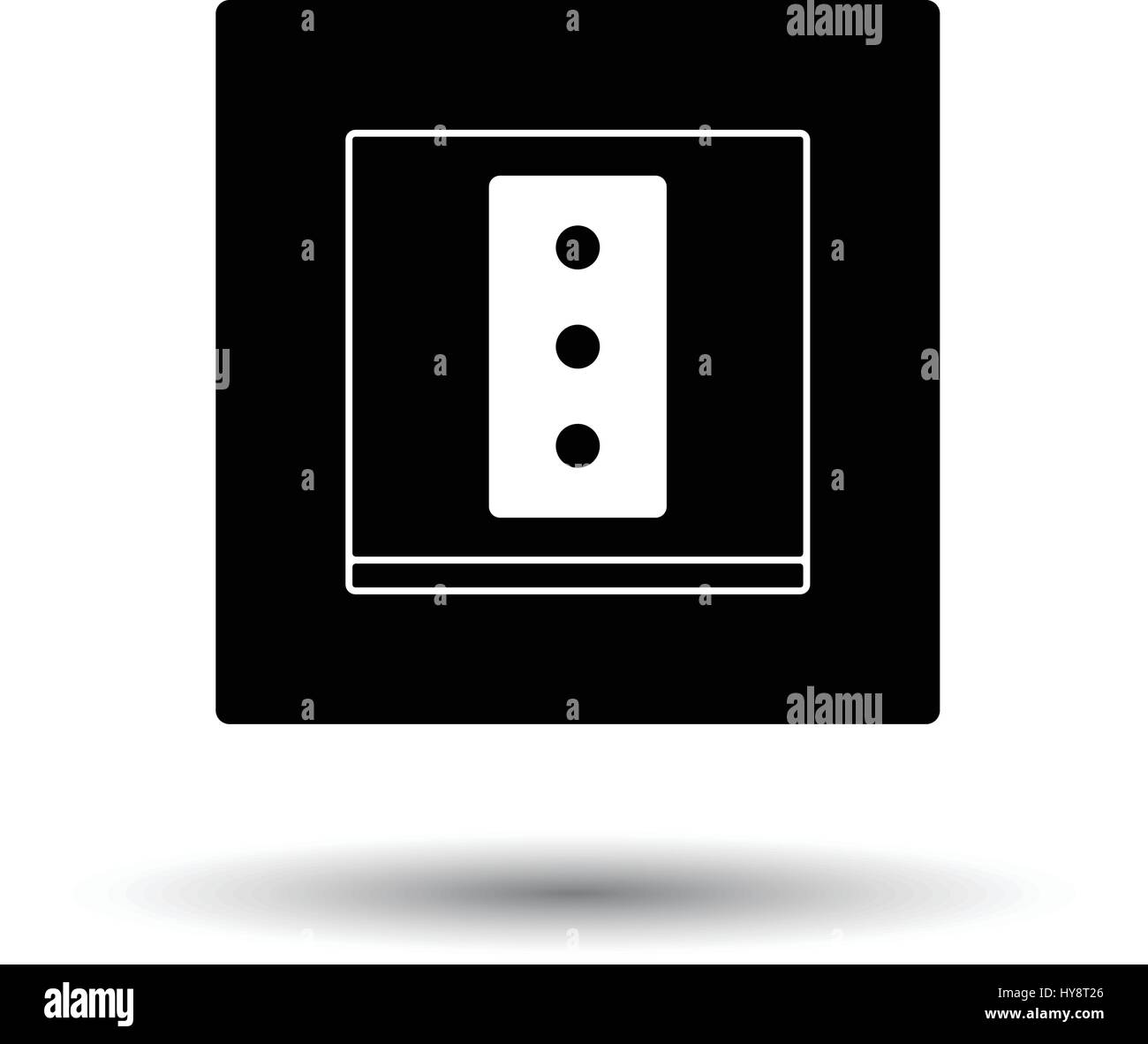 Italy electrical socket icon. White background with shadow design ...