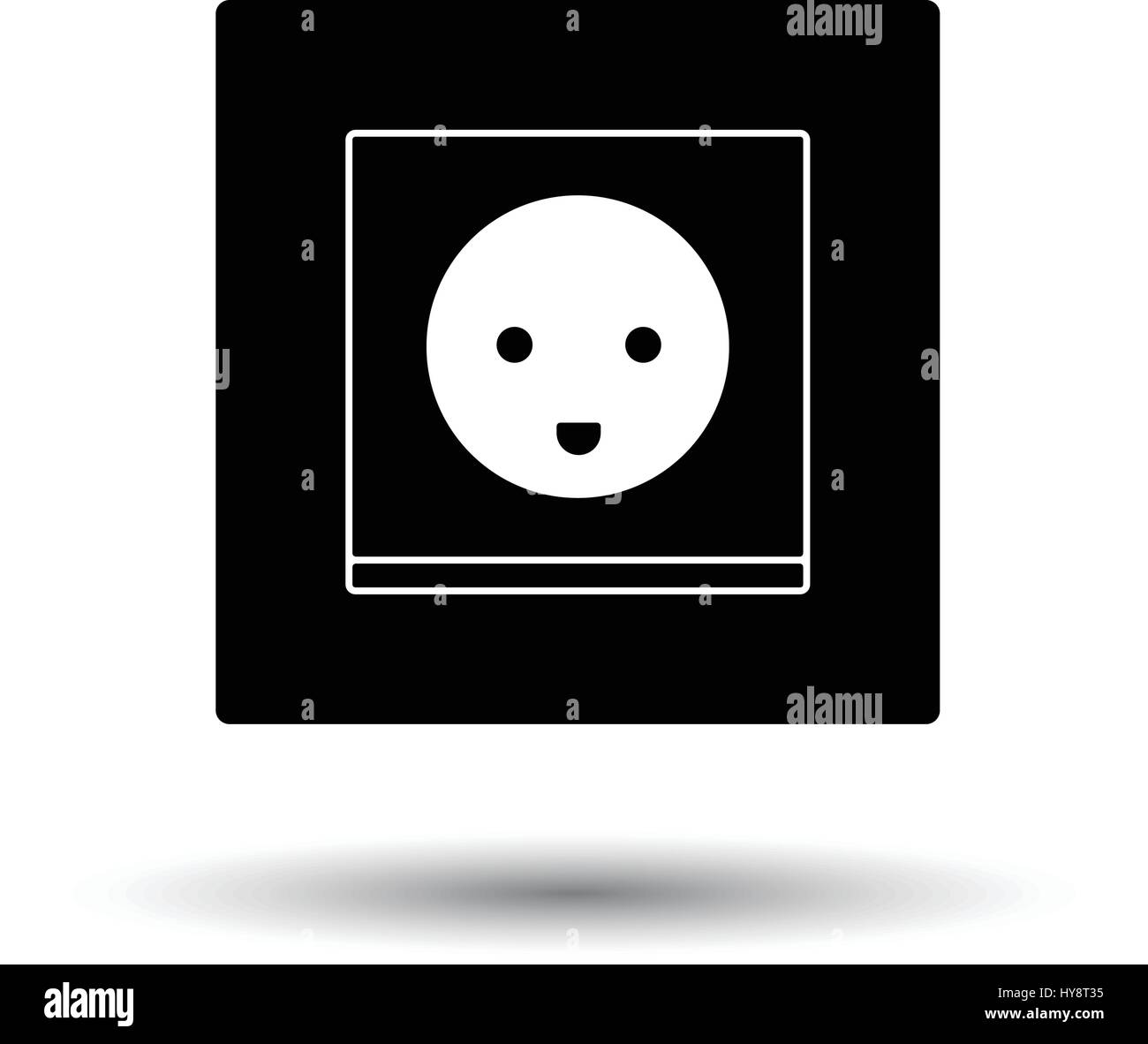 Austria electrical socket icon. White background with shadow design ...