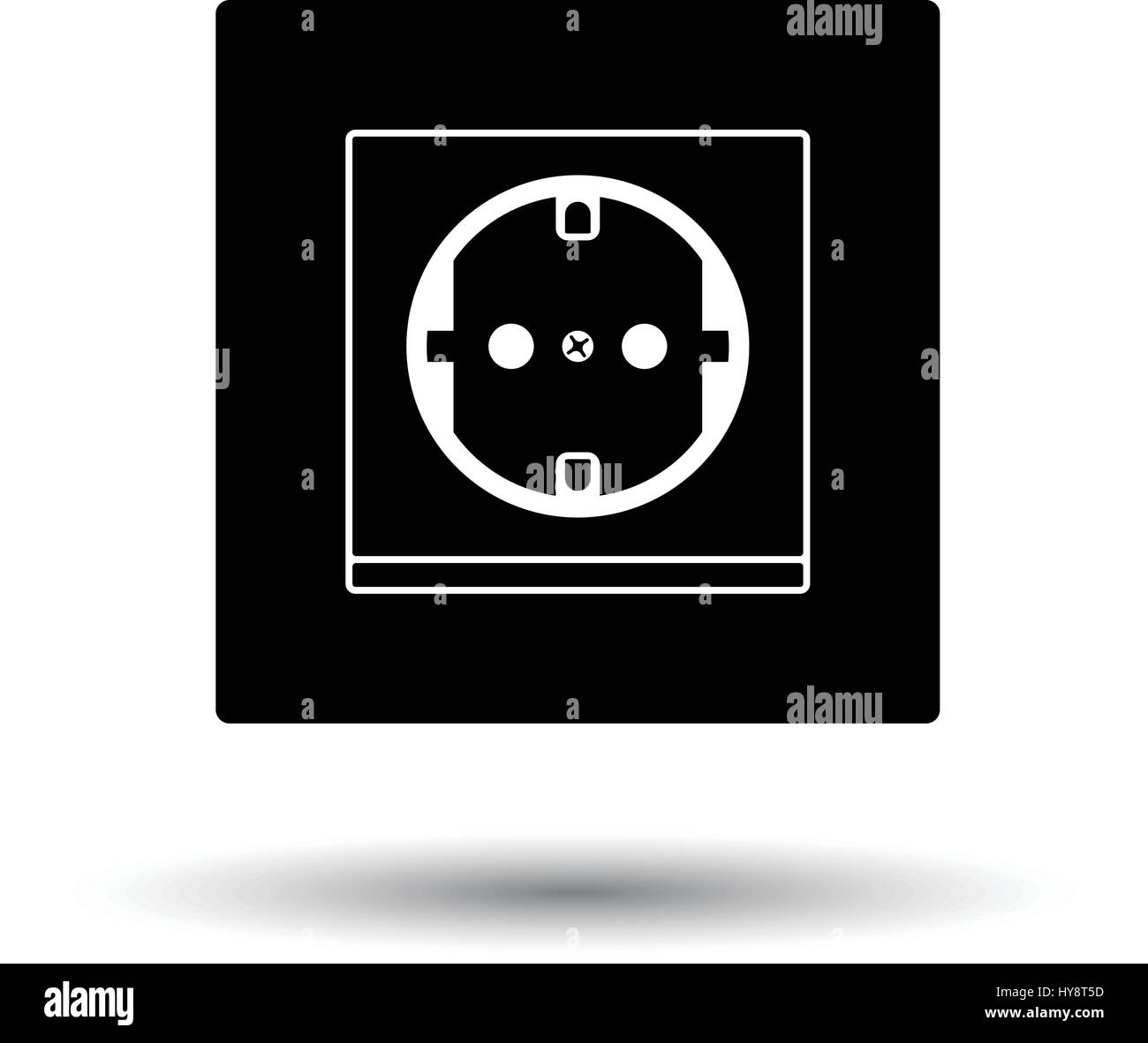 Europe electrical socket icon. White background with shadow design ...