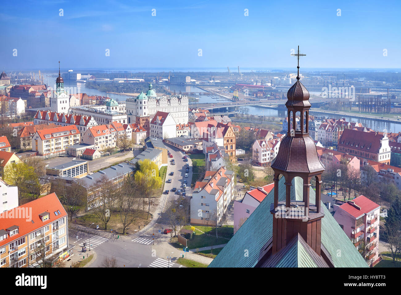 Aerial view of Szczecin (Stettin) city downtown, Poland Stock Photo - Alamy