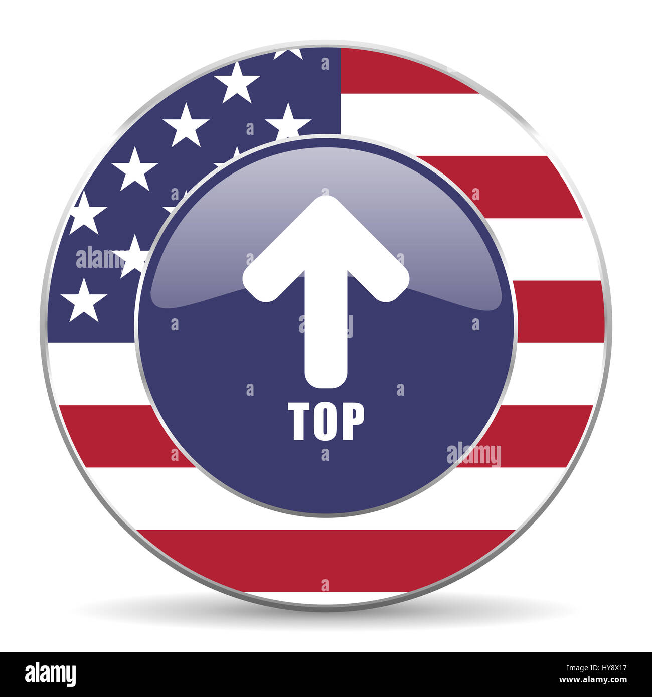 Top usa design web american round internet icon with shadow on white ...